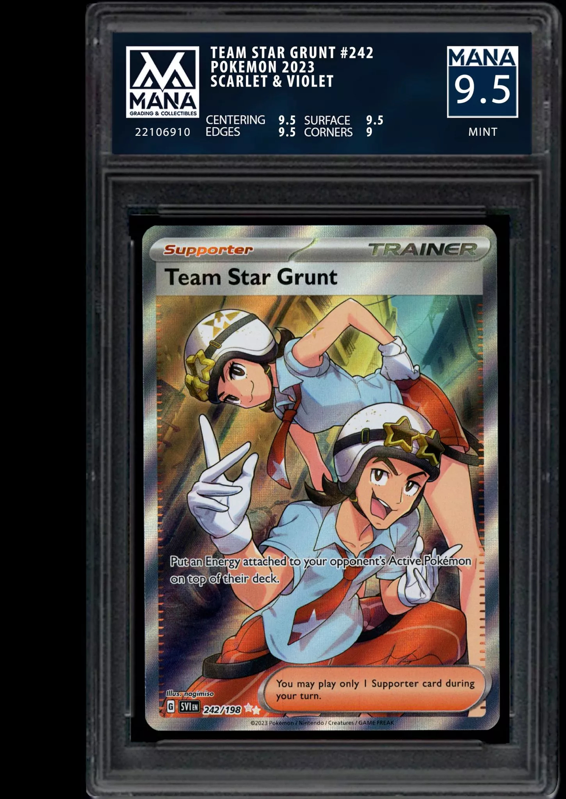 POKEMON TEAM STAR GRUNT #242 SCARLET VIOLET MANA 9.5 MINT PSA 9.5 BGS ...