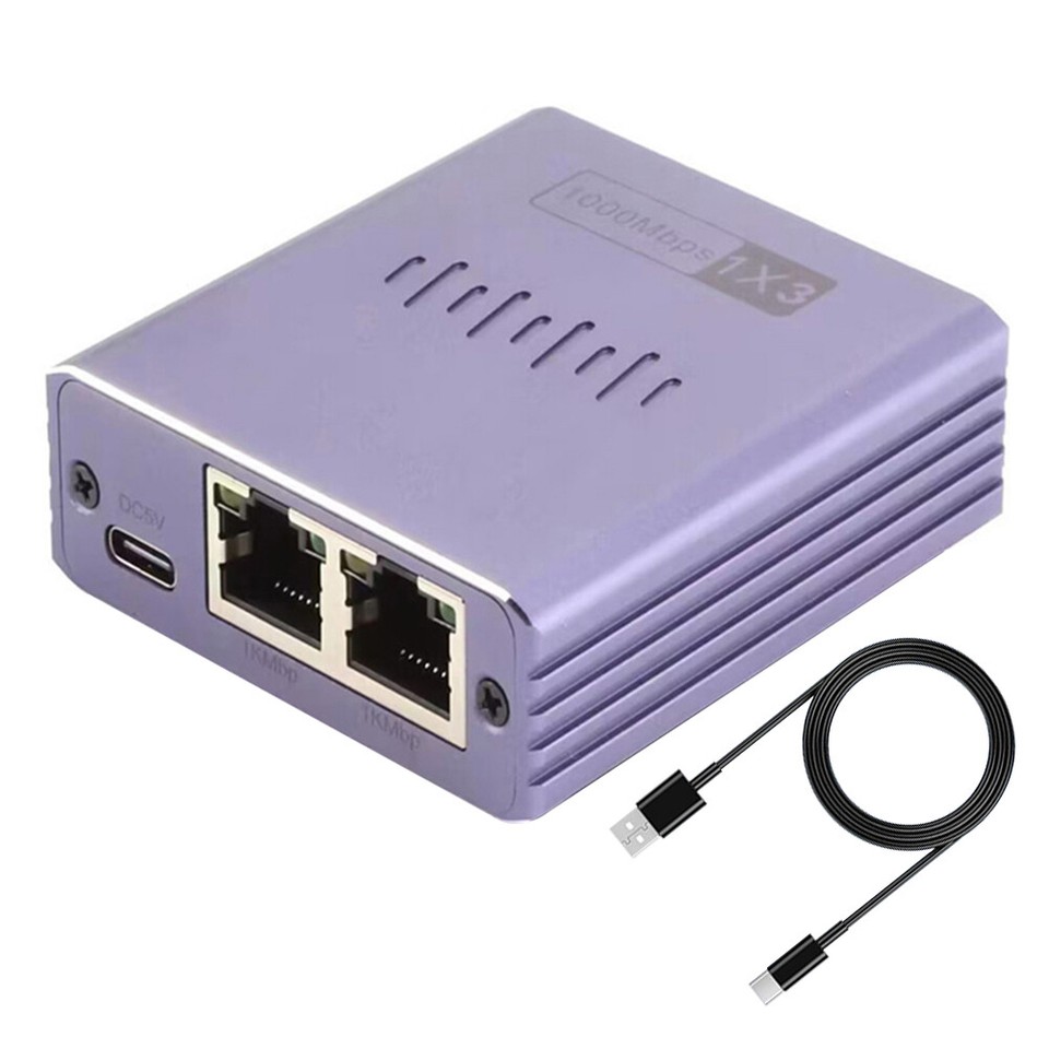 Gigabit Ethernet Splitter 1 To 3 Internet Splitter 1000Mbps RJ45 LAN ...