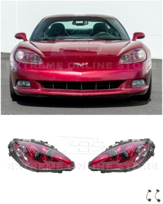 For 05-13 Corvette C6 GM Factory Painted Crystal Red Housing HID ...