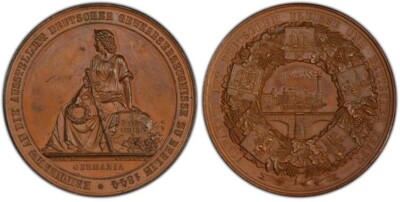 Germany States Prussia 1844 Brass Medal Goddess Germania/Railraod 45mm ...
