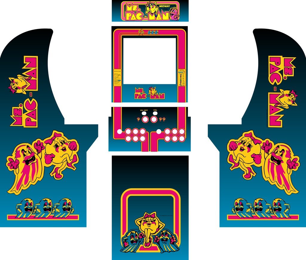 Arcade1up Arcade Cabinet Graphic Decal Complete Kits - Choose From 5 ...