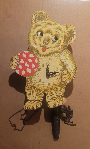Vintage German Bear Clock W/Rolling Eyes Bachmaier Klemmer **Repair or ...