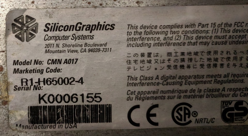 Silicon Graphics SGI Onyx2 / Origin 2000 Server & Rack Assembly #2 ...