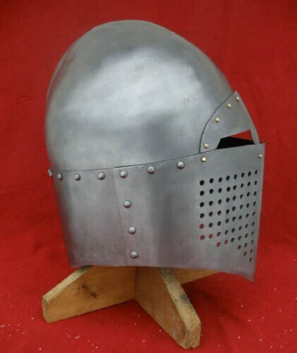 18GA LARP MEDIEVAL GREAT HELMET KNIGHT TEMPLAR CRUSADER HELMET ...