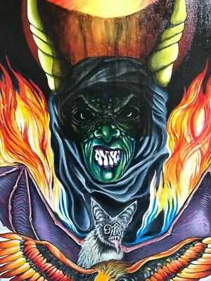 ERICA FREVEL Occult "Veil of Shaitan" Acrylic & Gouache on Canvas ...