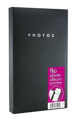 1 x Black Flip Photo Album 16cm x 26cm holds 80 x 6" x 4" Family ...
