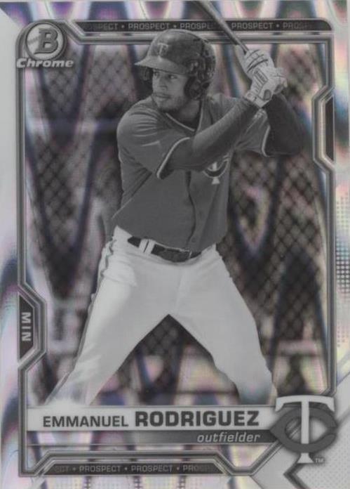 2021 Bowman Draft - Chrome Emmanuel Rodriguez #BDC-55 Black & White ...