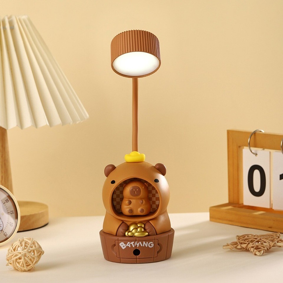 with Pencil Sharpener Capybara Lamp ABS Night Light Cute LED Desk Lamp ...