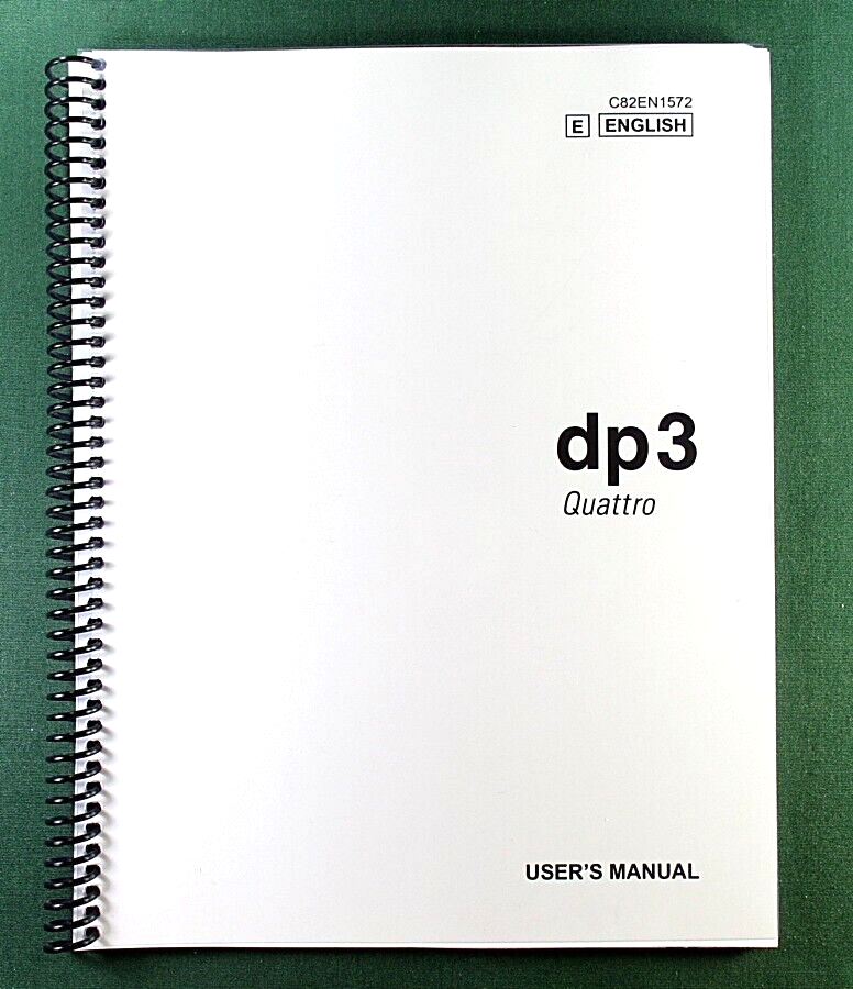 Sigma DP3 Quattro User Instruction Manual: 142 Pages and Protective ...