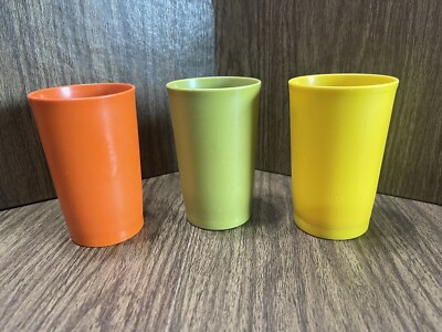 Vintage Tupperware Drinking Cups - Set Of 3 Harvest Color Tumblers ...