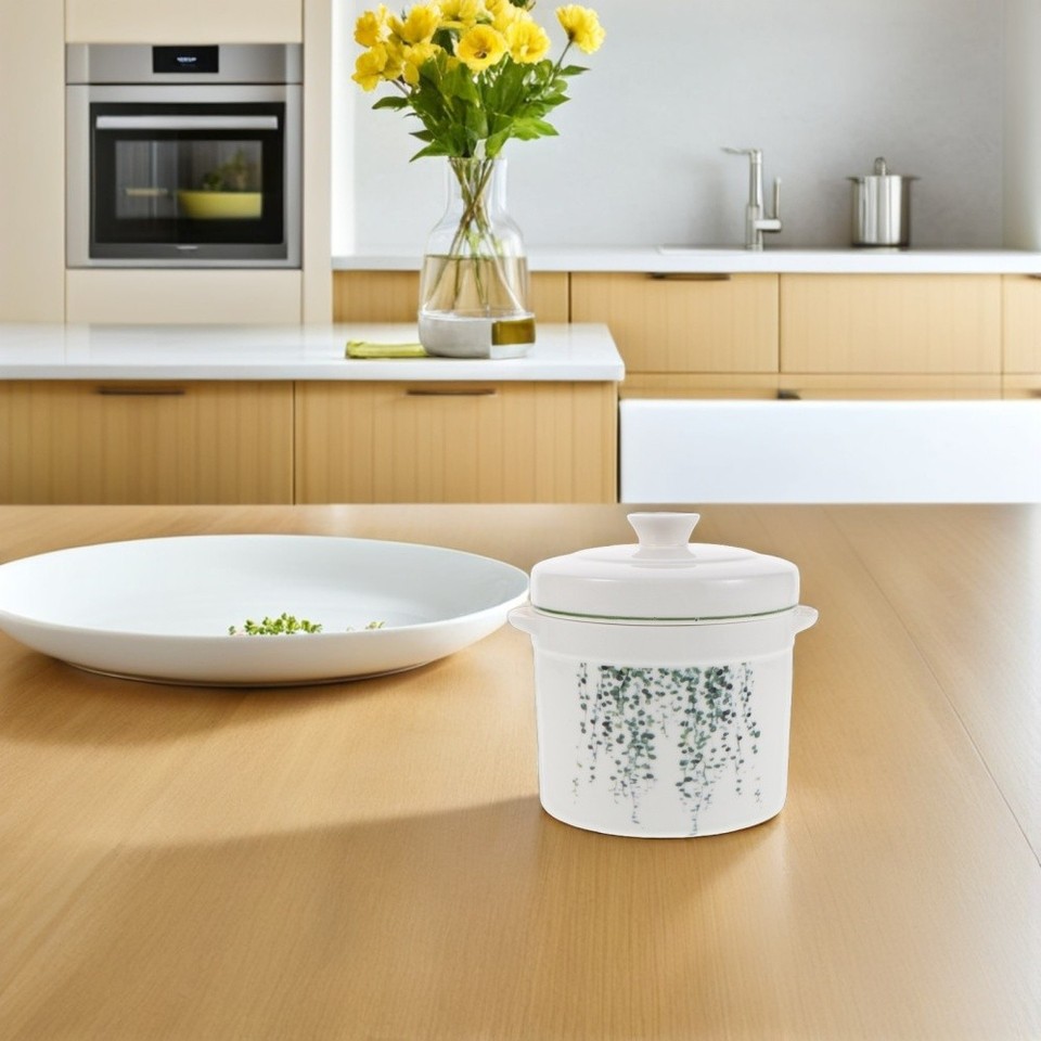 Ceramic Stew Pot Steamer Bowl with Lid Containers Lids Porcelain Bowls ...