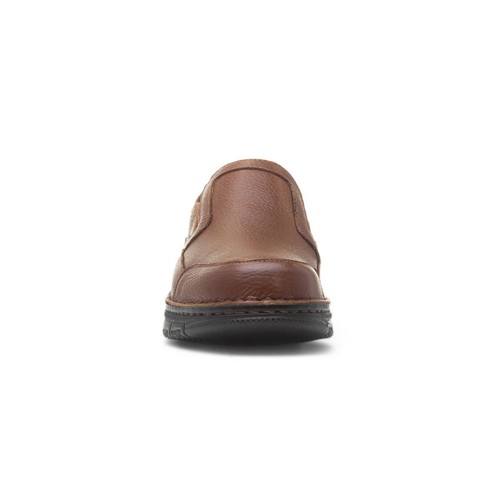 Comfy Steps Mens Shoes Tan Adults Slip On Leather Cushioned Gripped Abe ...