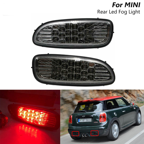 Smoked Led Rear Bumper Fog Lights Lamp For 06-13 MINI Cooper JCW R56 ...