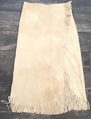 RALPH LAUREN PURPLE LABEL MCKAYLA DEERSKIN SUEDE SKIRT CREAM MADE IN ...