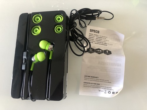 EARPHONES WICKED AUDIO DEUCE WITH Phone MIC NOISE Green - Work From ...
