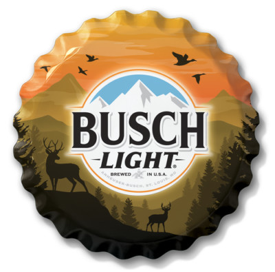 Busch Light Hunting Beer Bottle Cap Tin Metal Sign Man Cave Garage Bar ...