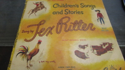 TEX RITTER CAPITOL 45 RPM RECORD 54-30108 & 9 CHILDREN'S SONGS AND ...