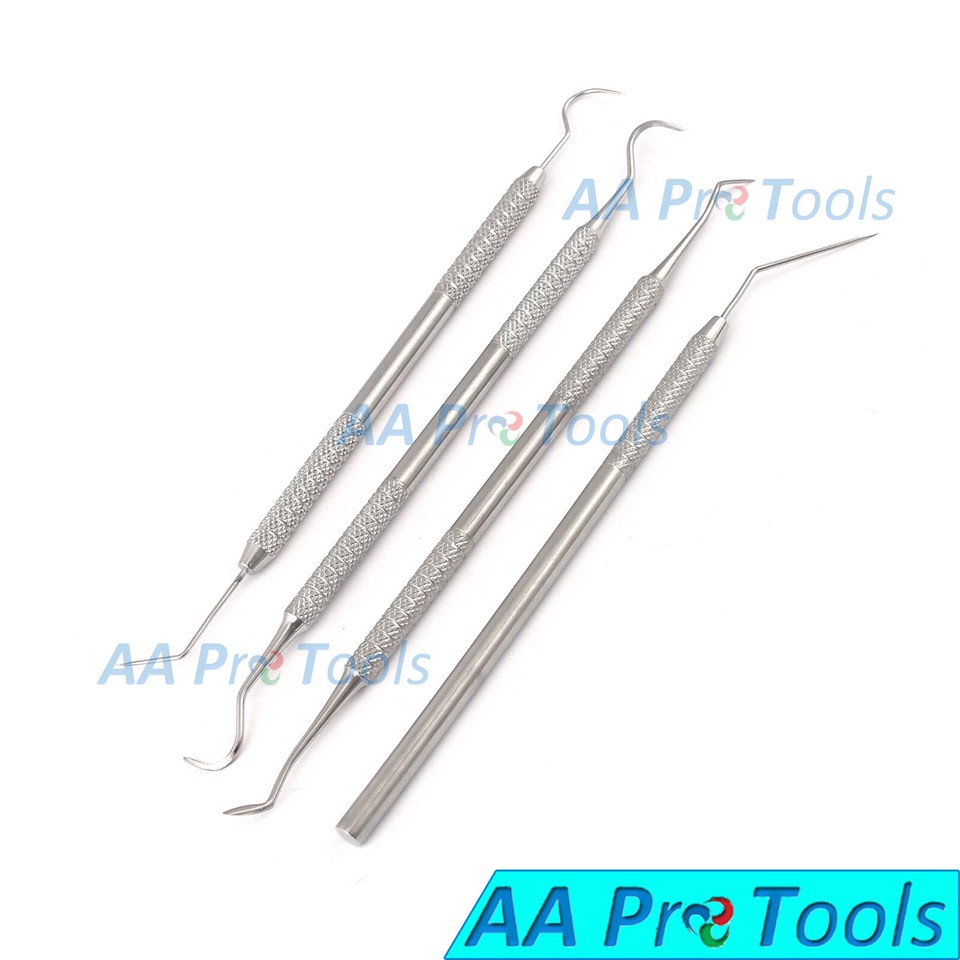 Dental Scaler Pick Stainless Steel Tool Set 4 Pieces PR-0077 | eBay