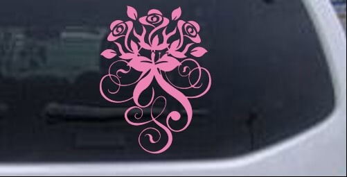 Swirl Roses Flowers Vine Car or Truck Window Laptop Decal Sticker | eBay