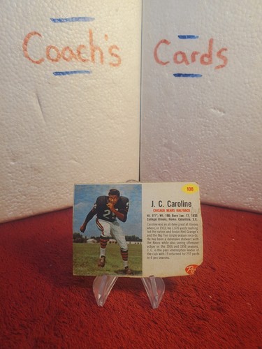 1962 Post NFL J.C. Caroline #108 Chicago Bears | eBay