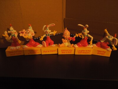 WHO FRAMED ROGER RABBIT PVC SET OF (6) FIGURES ON BOX ROGER & BABY ...