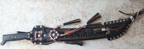 Vintage Colima 25½” Machete with Decorated Leather Sheath from ...
