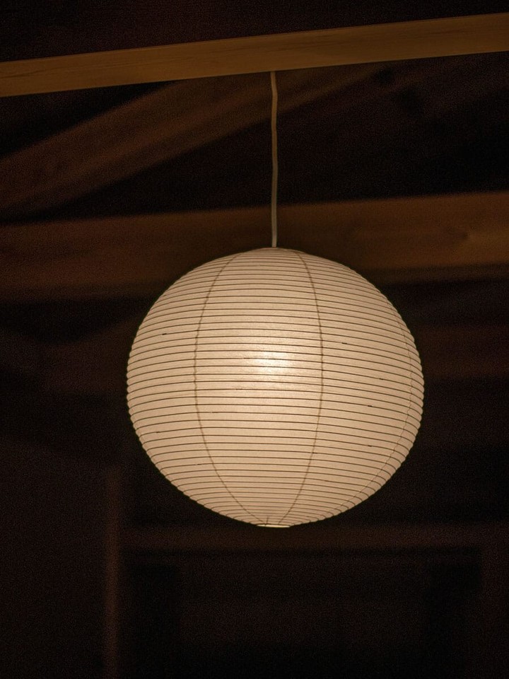 Isamu Noguchi Akari 55A Pendant lamp Washi Japanese Light Shade bamboo ...