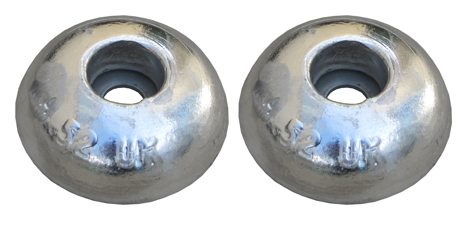 Pair of Aluminium Round Anodes 65dia x20mm, Boat hulls, rudders and ...