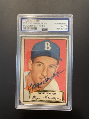 Wayne Terwilliger Signed 1952 Topps Autograph Card Brooklyn Dodgers PSA ...
