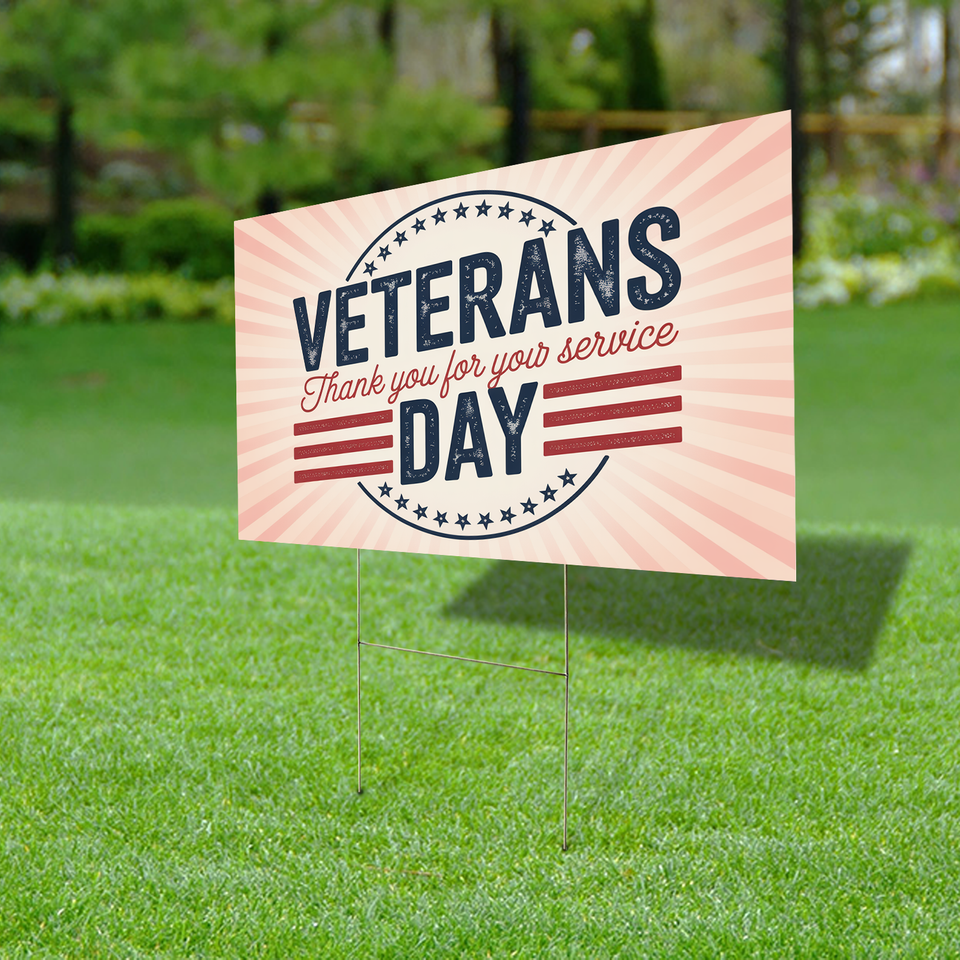 Veterans Day Yard Sign Thank You For Your Service Retro Patriotic | eBay