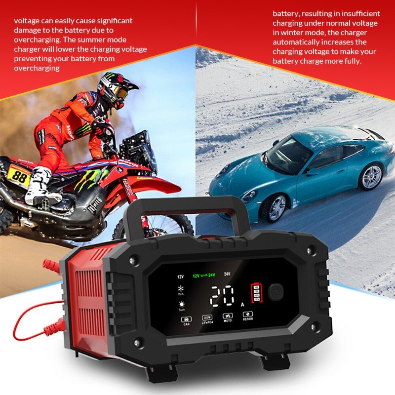 12V/24V Portable Car Battery Charger Jump Starter Booster Jumper Box ...