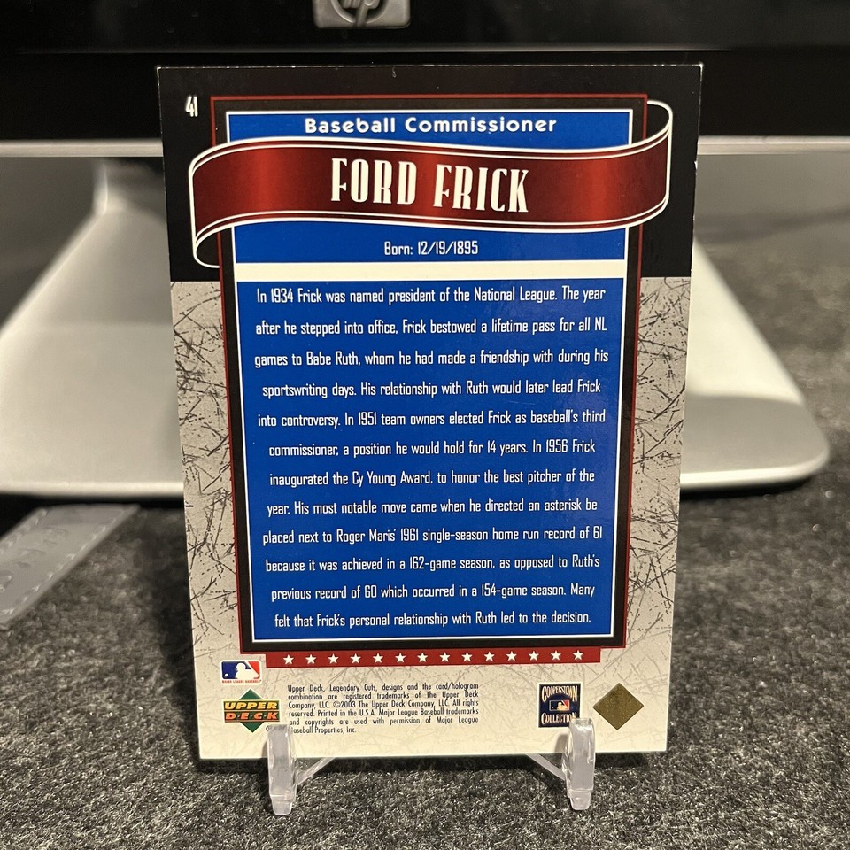 2003 Upper Deck SP Legendary Cuts Blue /275 Ford Frick #41 HOF MLB ...