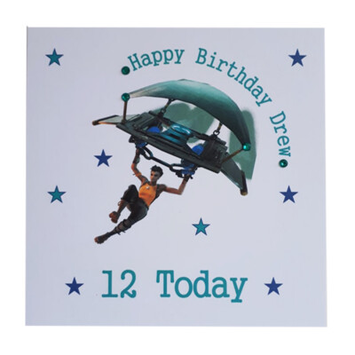 Personalised Fortnite Happy Birthday Greeting Card - Age Name, Computer ...