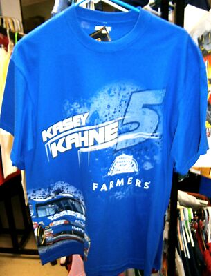 VINTAGE CFS #5 FARMERS TOTAL PRINT BLUE TEE SHIRT KASEY KAHNE XL X ...