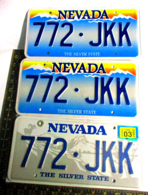 3 Nevada license plate vintage collectible old car garage memorabilia ...