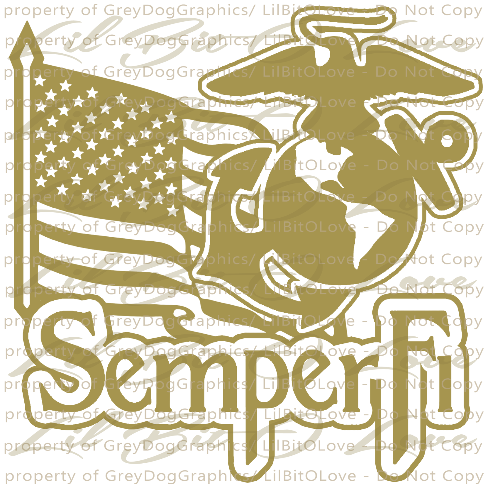 USMC Semper Fi Flag EGA Marines Vinyl Decal Sticker Marine Semper ...