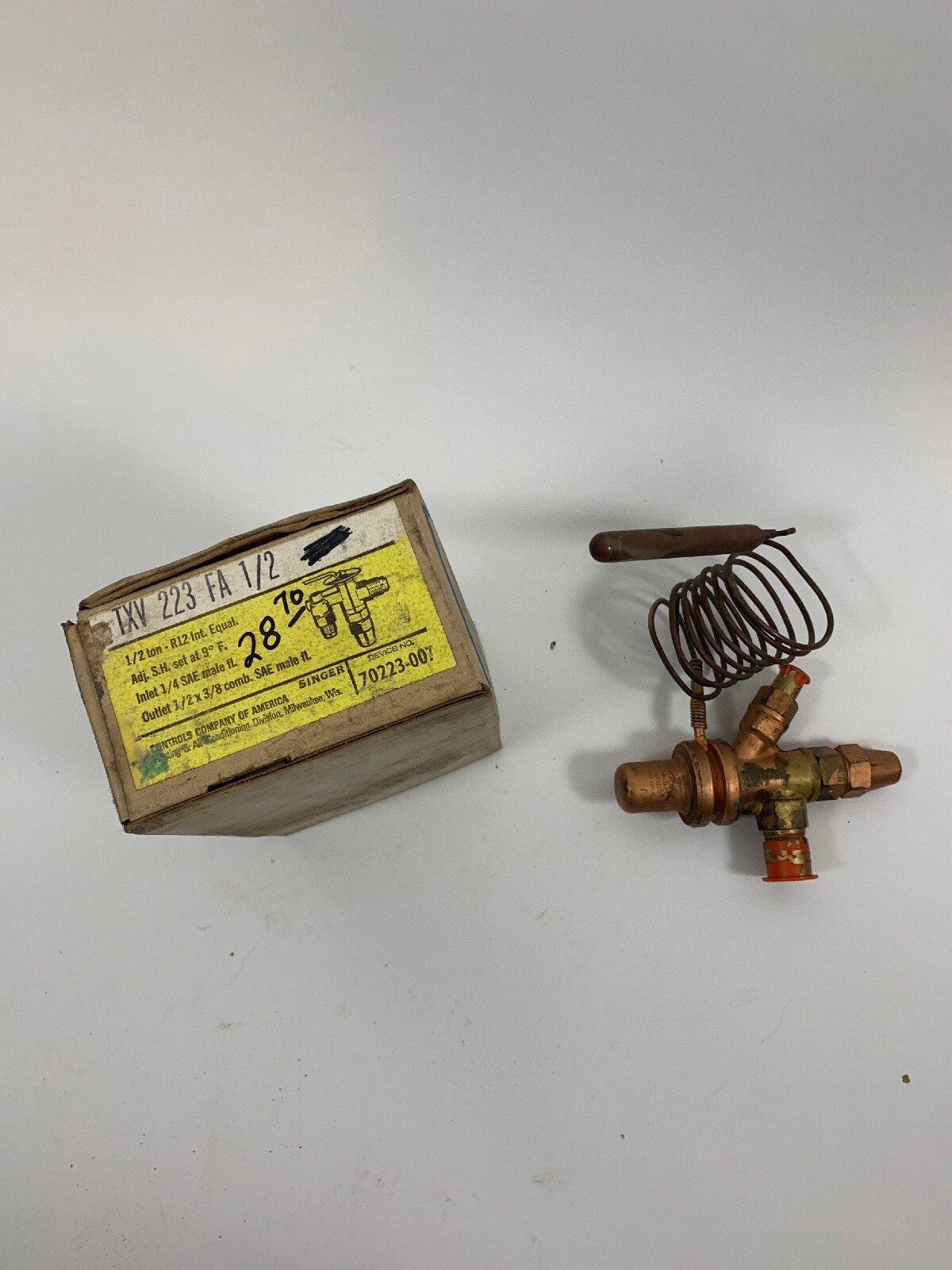 Singer Controls 70223-007 TXV 223 FA 1/2 Refrigerant Flow Controls, NOS ...