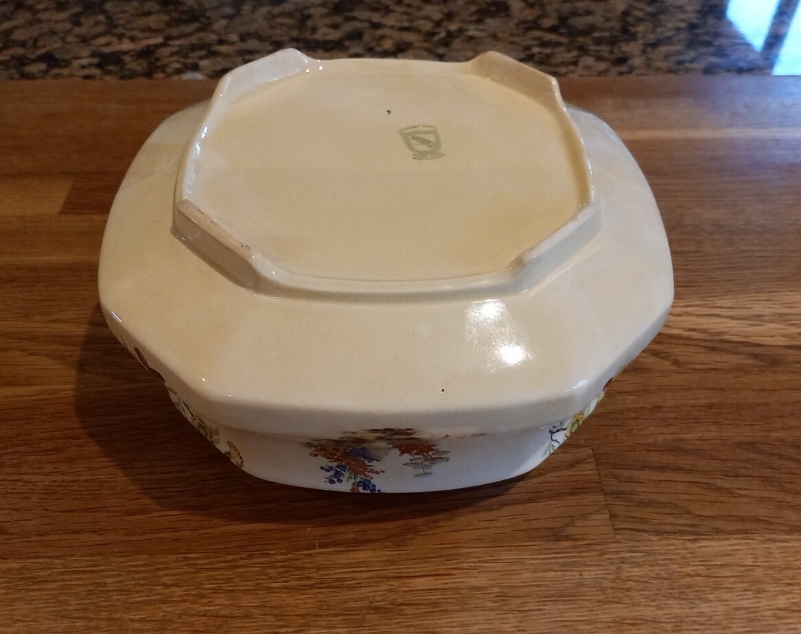 Vintage Art Deco Coronet Ware Large Fruit Flower Bulb Bowl Chrome Rim ...