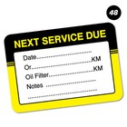48 x Next Service Due Stickers Next Oil Change Due Decal 6669EN-S6 | eBay