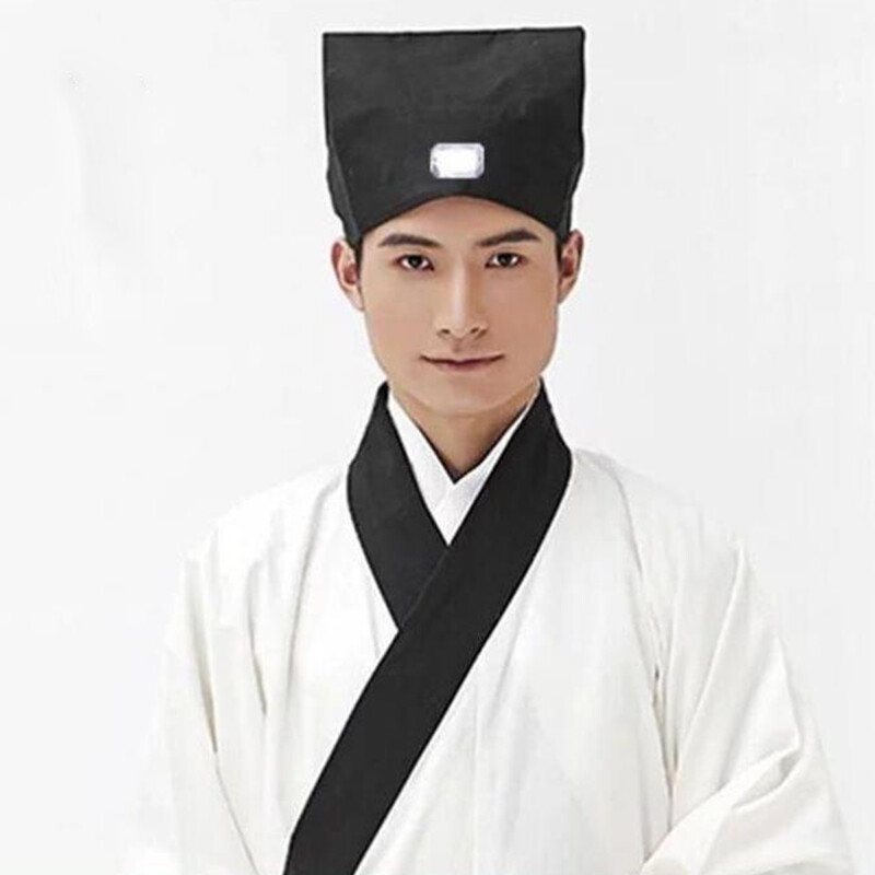 Chinese Scholar Teacher Hat Hanfu Black Headdress Adult Men Boy ...