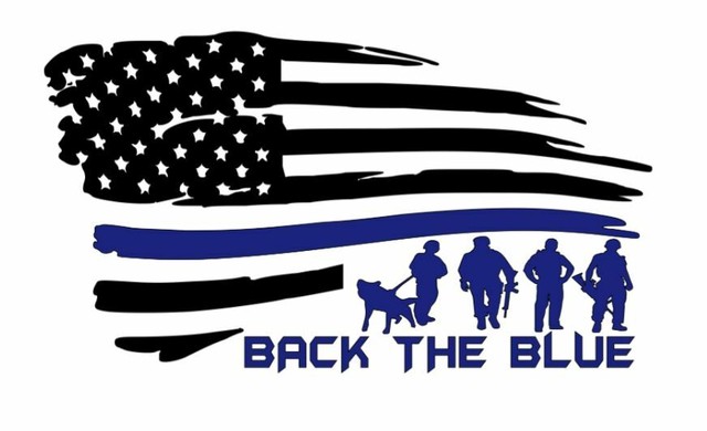 Distressed USA American Flag Thin Blue Police Support Blue Lives Matter ...