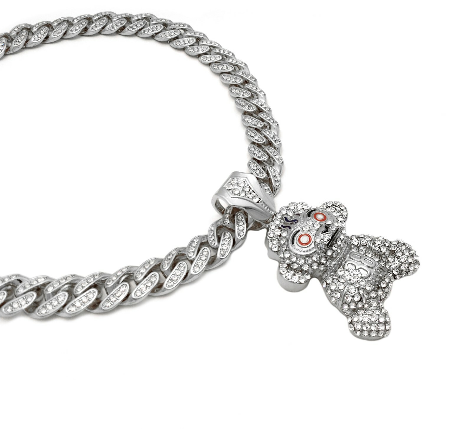 Hip Hop 38 BABY Young Boy Monkey Pendant & Iced Box Lock Cuban Chain ...