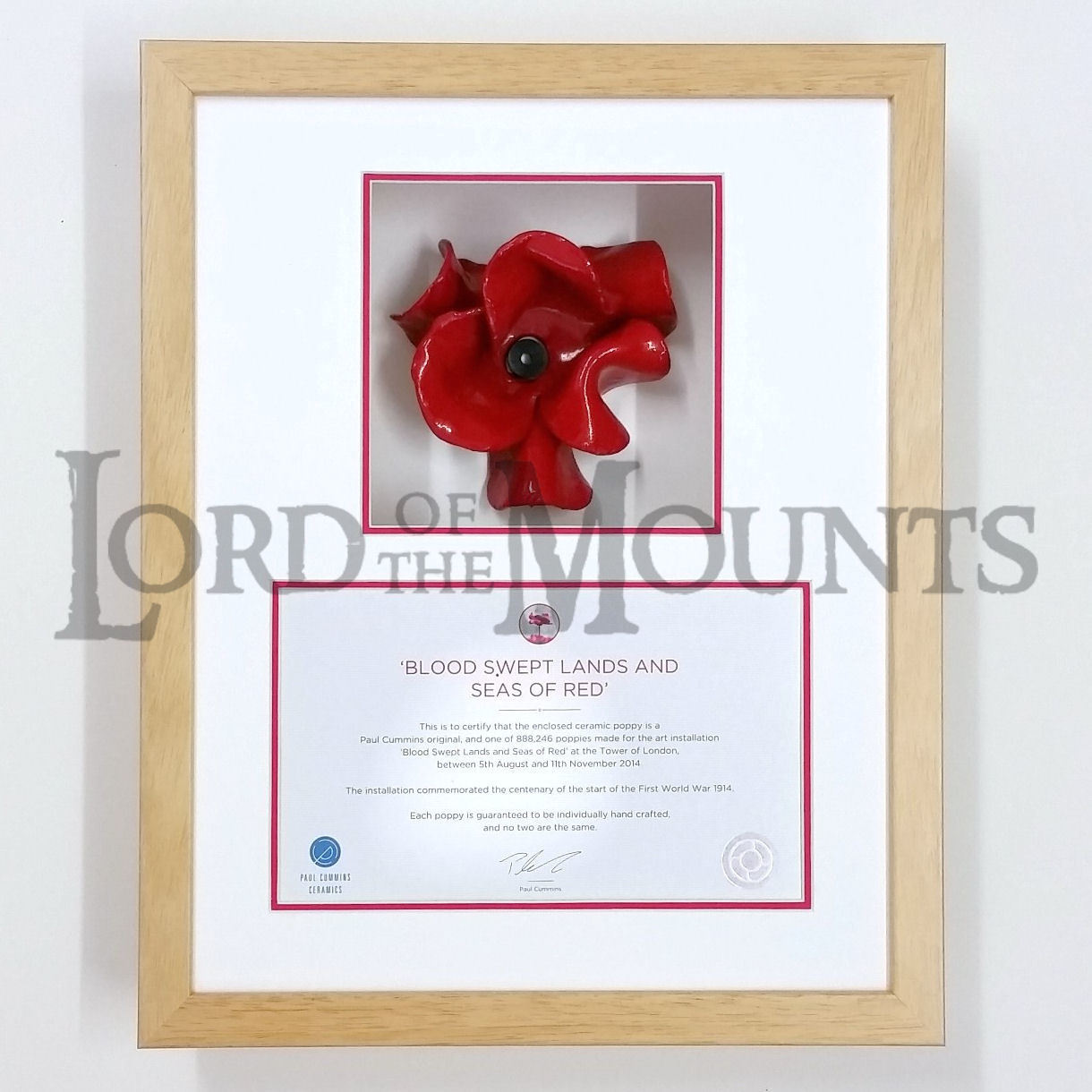 14x11" Remembrance Poppy Display Picture Frame Tower of London Ceramic ...