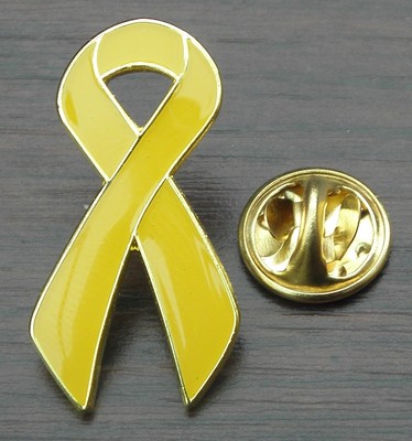 Yellow Awareness Ribbon Pin Badge Bow Brooch | eBay