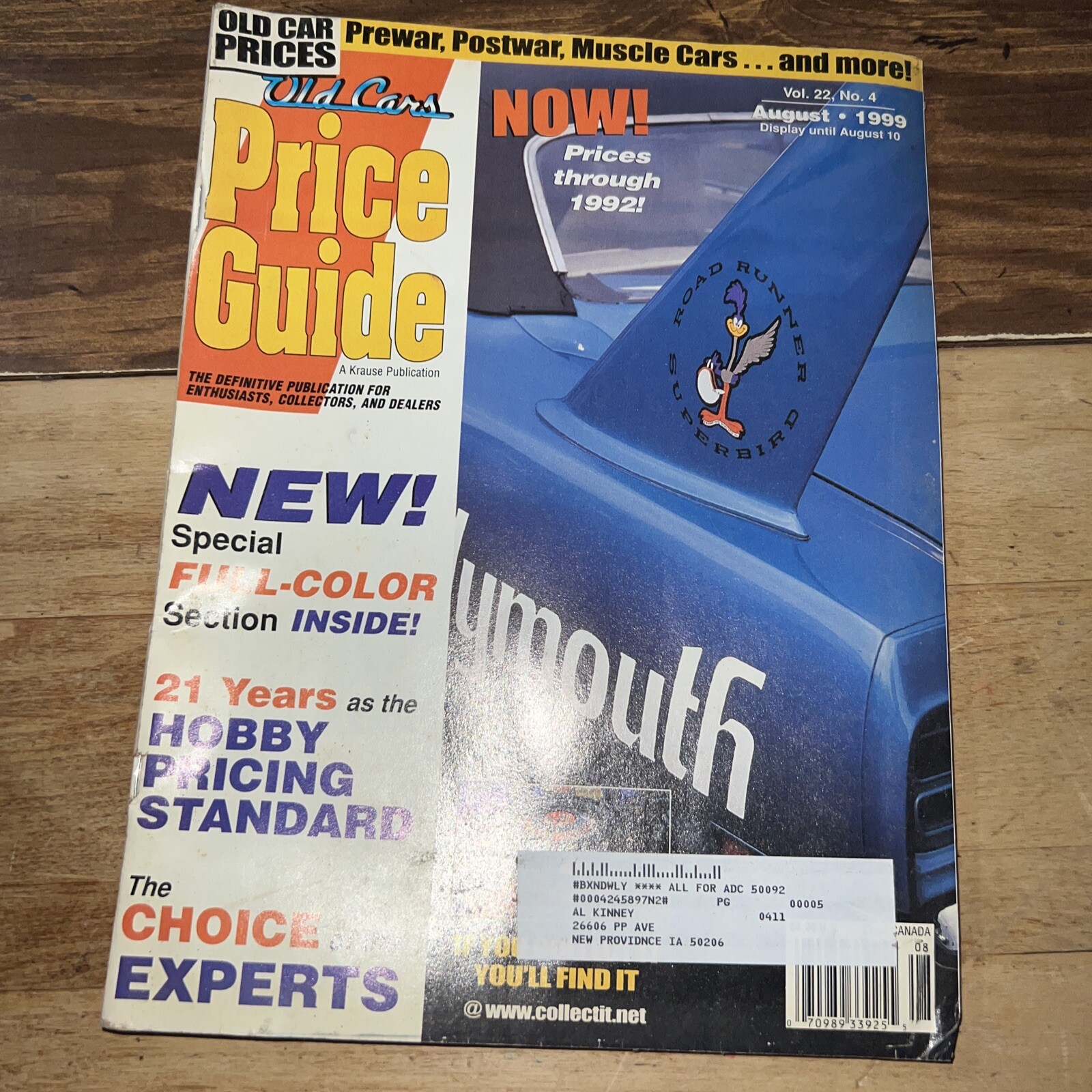 Old cars price Guide magazine August 1999 | eBay