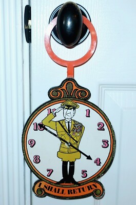 Vintage General MacArthur I Shall Return Clock Hands Time Novelty Door ...