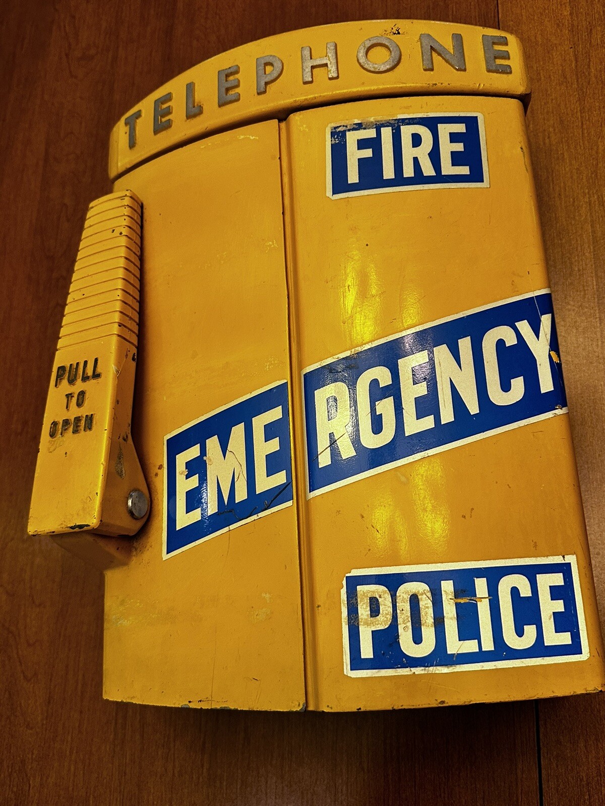 Vintage Fire Police Emergency Telephone Phone Call Box Rare, Yellow | eBay