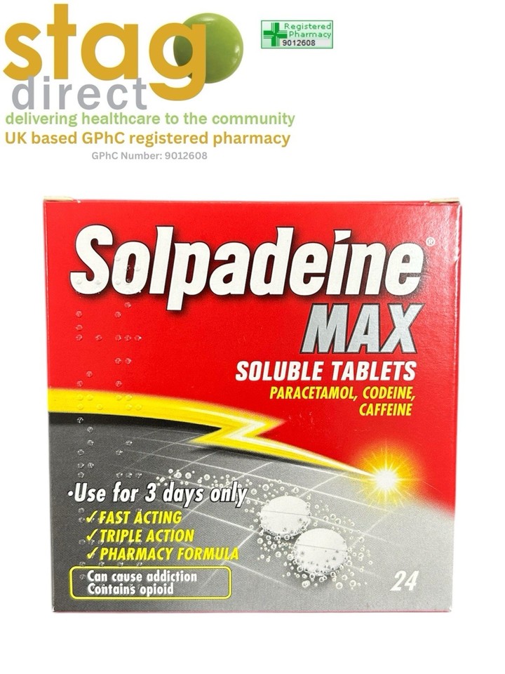 Solpadeine Max | 24 Soluble Tablets | Pain Relief UK Pharmacy MAX 1 PER ...