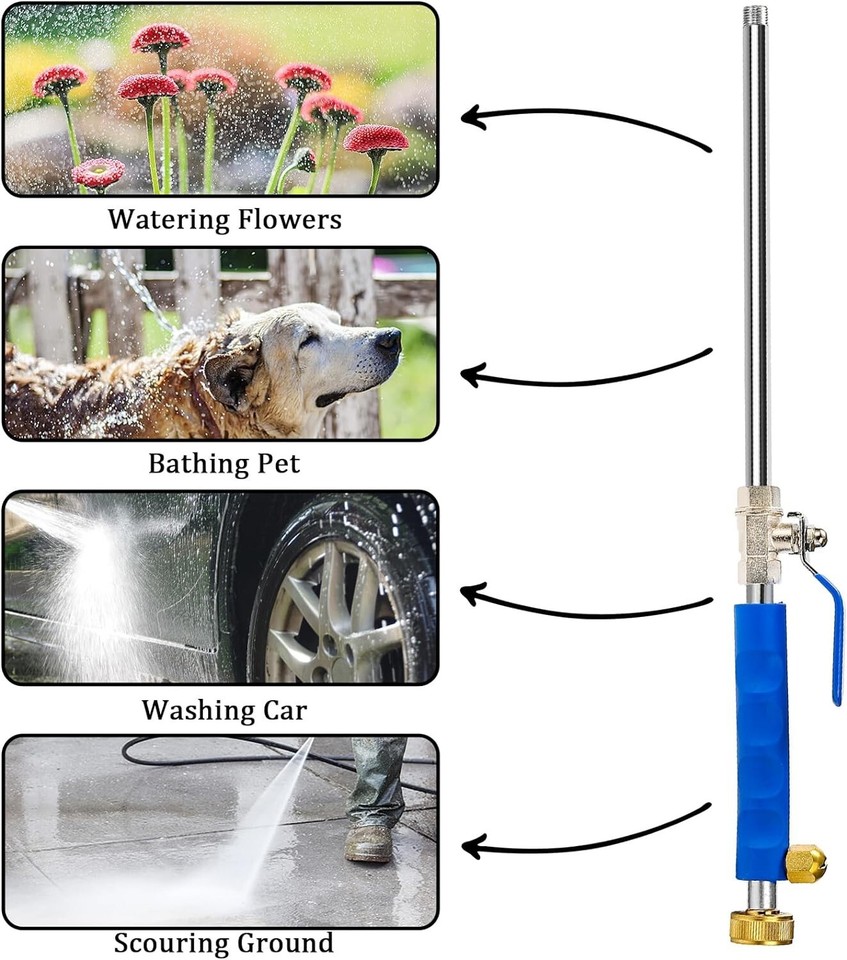 Hydro Jet High Presure Power Washer Wand Jet Nozzle Washer for Garden ...