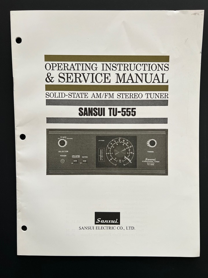 SANSUI SERVICE MANUALS & OPERATING INSTRUCTIONS - ALWAYS ORIGINAL | eBay